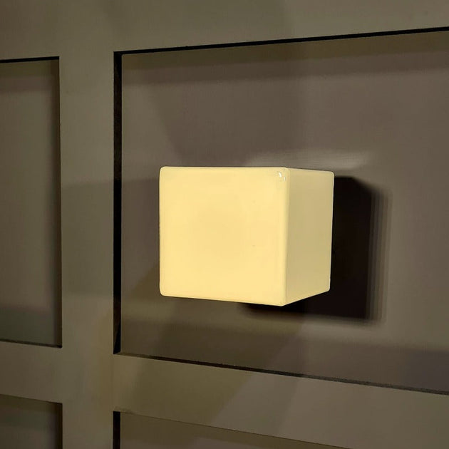 The Cube Wall Light, Cube Wall Sconce, made from glass – Iron Oxide Design